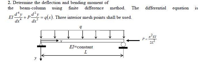 Solved differential equation 1S 2. Determine the deflection | Chegg.com
