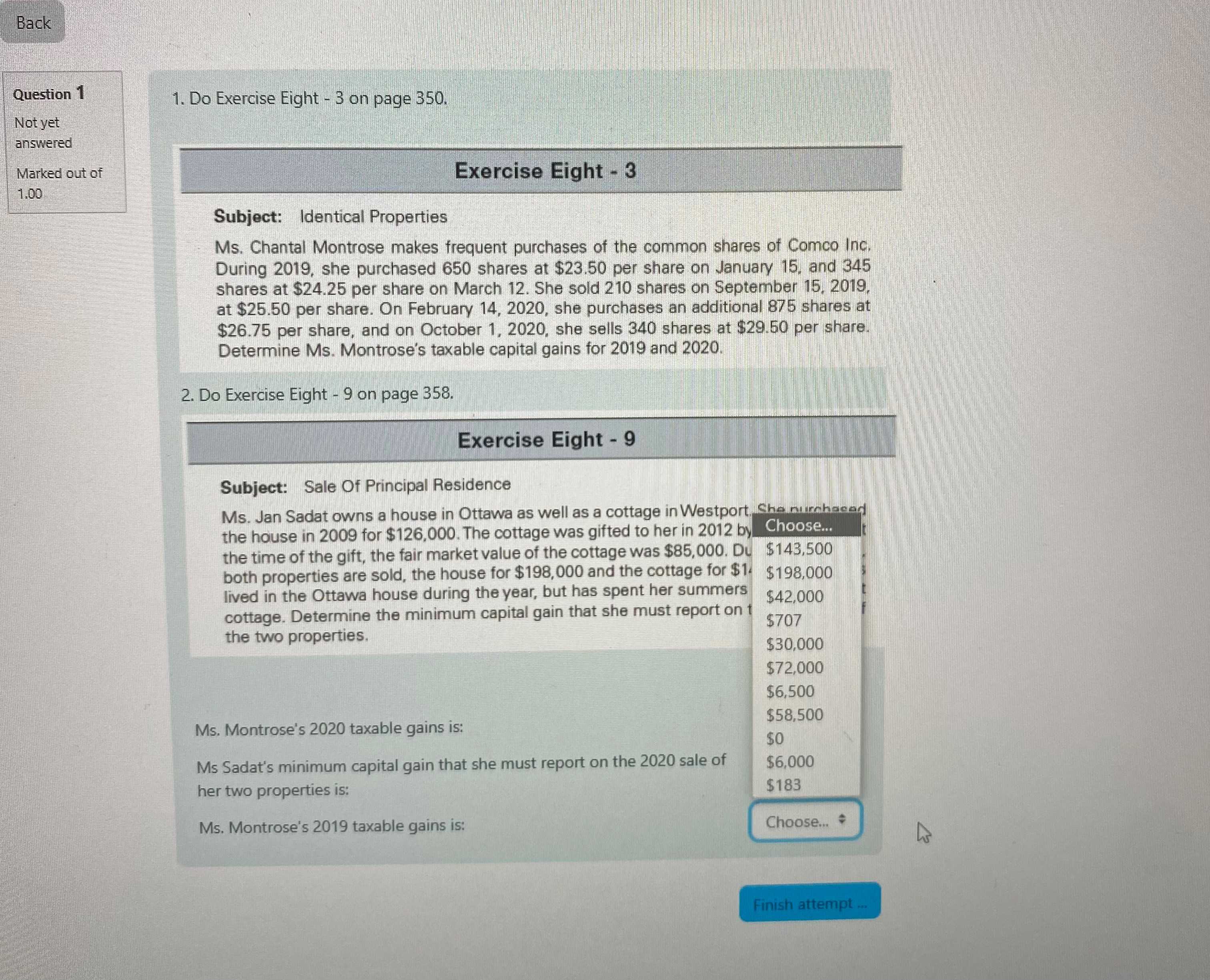 Solved 1. Do Exercise Eight - 3 on page 350. Exercise Eight | Chegg.com