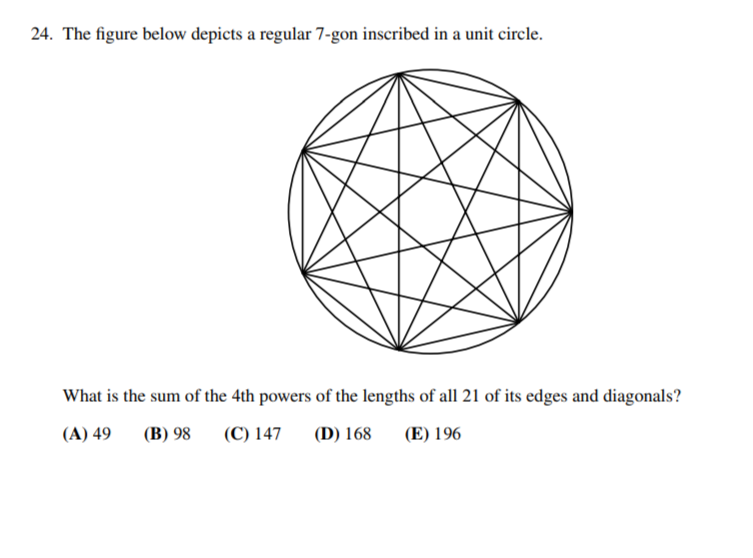 Solved 24. The figure below depicts a regular 7-gon | Chegg.com