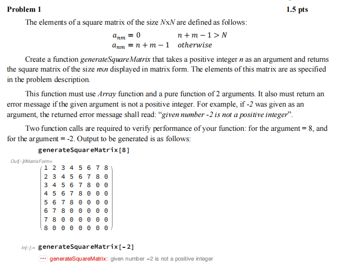 Solved 1.5 pts Anm = 0 Problem 1 The elements of a square | Chegg.com