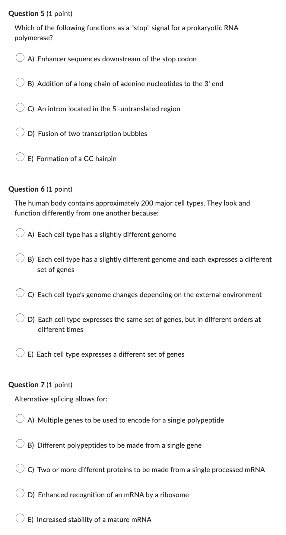 Solved Question 5 (1 ﻿point)Which of the following functions | Chegg.com