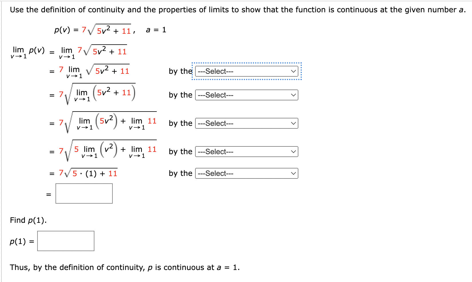 Solved Use the definition of continuity and the properties | Chegg.com