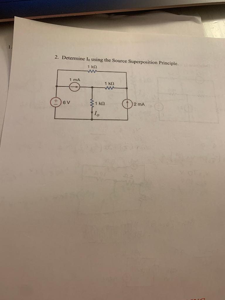 Solved 2. Determine lo using the Source Superposition | Chegg.com