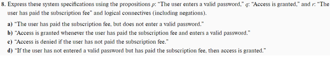 Solved Express These System Specifications Using The