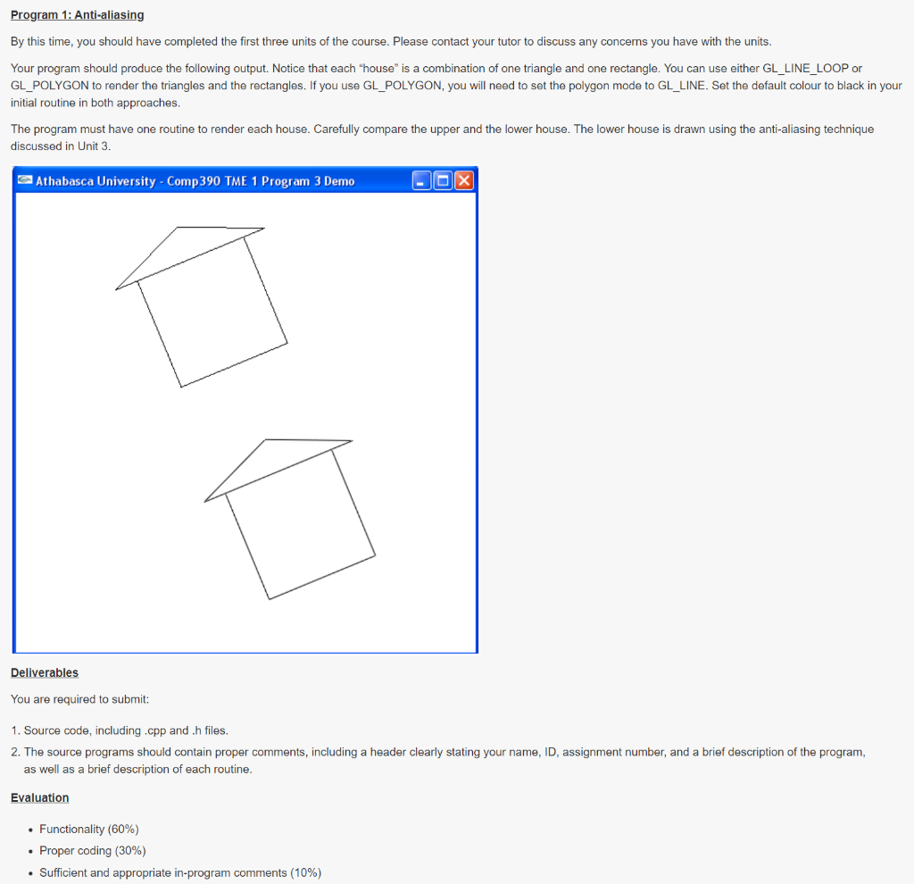 Solved Program 1: Anti-aliasing By this time, you should | Chegg.com