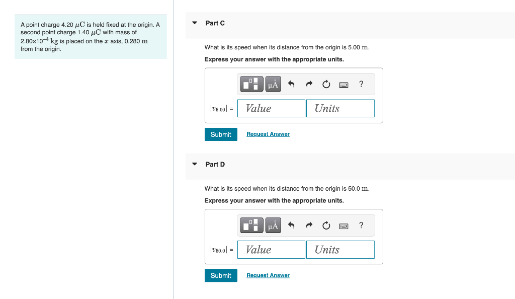 Solved A point charge 4.20μC is held fixed at the origin. A | Chegg.com