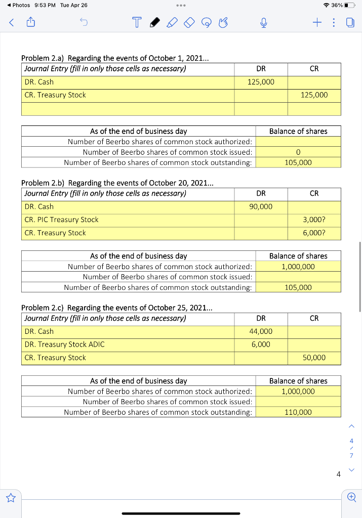 Solved Accounting Stockholders Equity Problems. Problems | Chegg.com