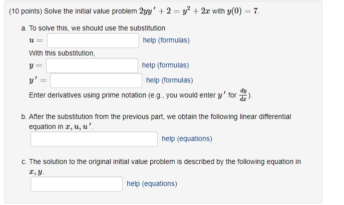 Solved (10 points) Solve the initial value problem | Chegg.com