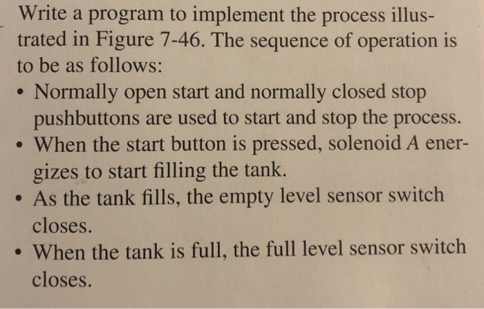 Solved SOL A Motor Full sensor switch Empty sensor switch | Chegg.com