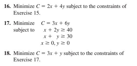 Solved 16. Minimize C = 2x + 4y subject to the constraints | Chegg.com