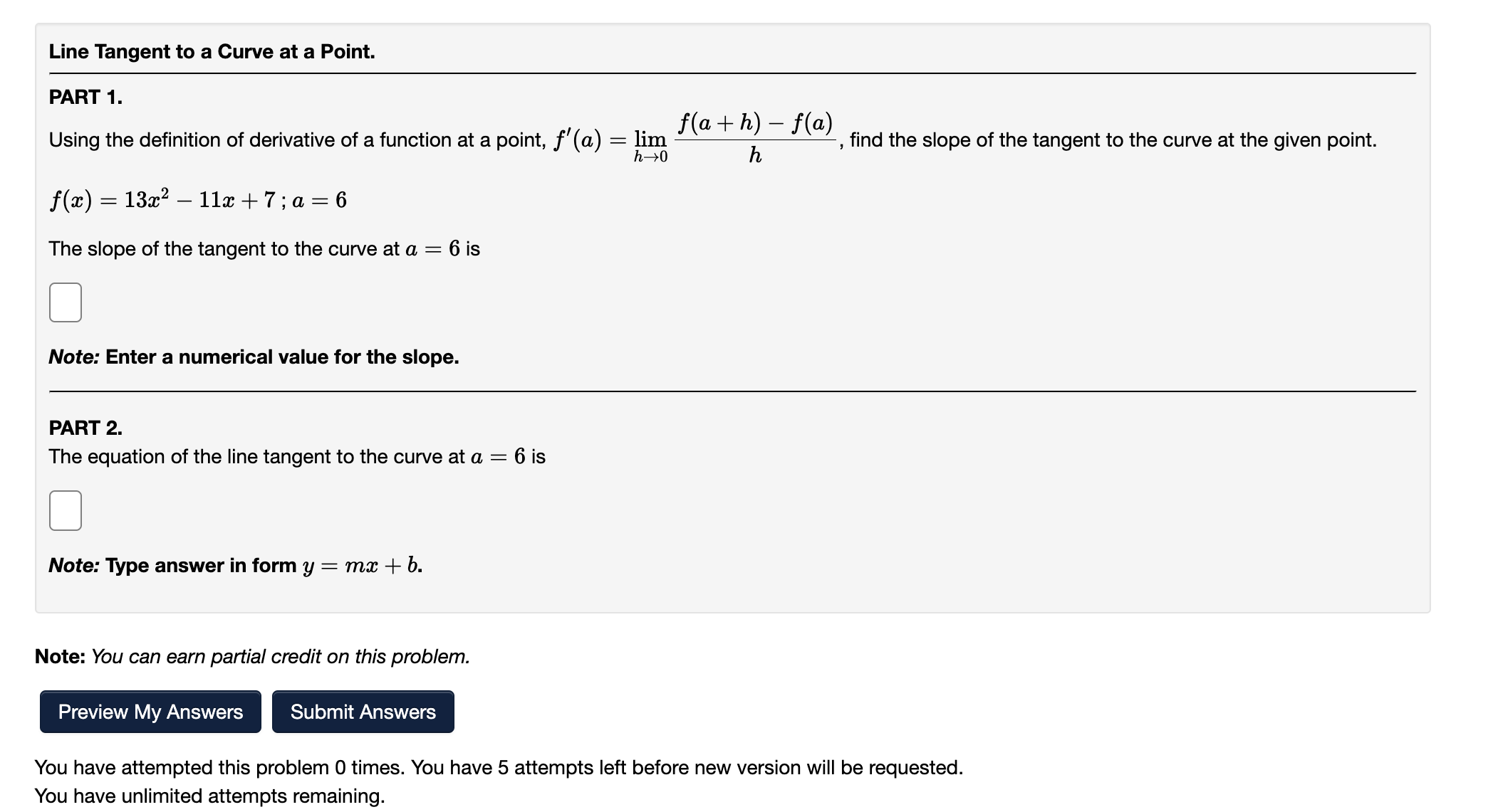 Solved Using the definition of derivative of a function at a | Chegg.com