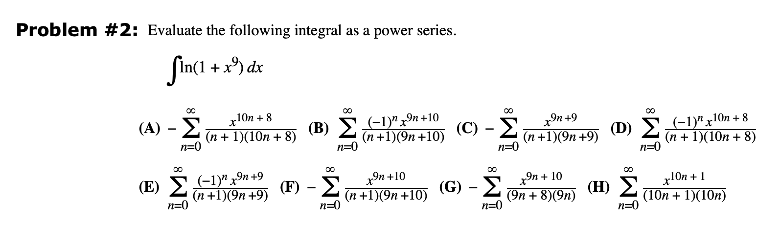 Solved Problem #2: Evaluate the following integral as a | Chegg.com