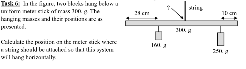 Solved Task 6: In the figure, two blocks hang below a | Chegg.com