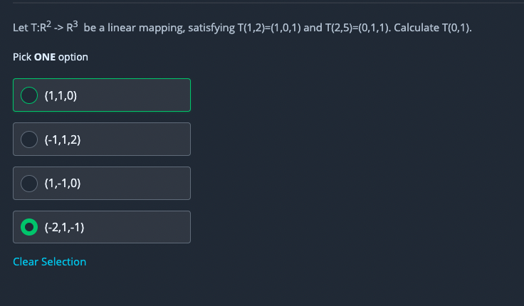 Solved Let Tr2−r3 Be A Linear Mapping Satisfying 