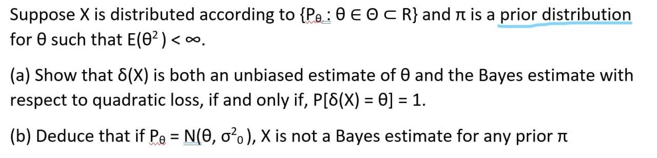 Solved . Suppose X is distributed according to {De: O EO CR} | Chegg.com