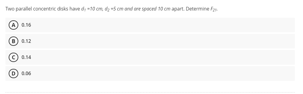 Solved Two parallel concentric disks have d1=10 cm,d2=5 cm | Chegg.com
