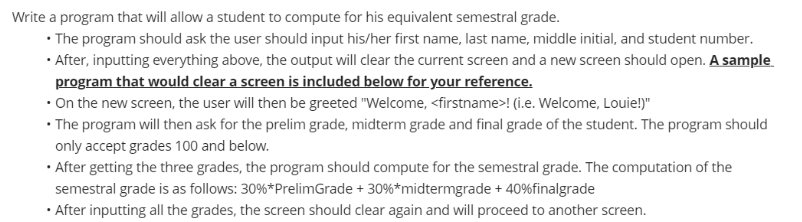 Solved Write a program that will allow a student to compute | Chegg.com