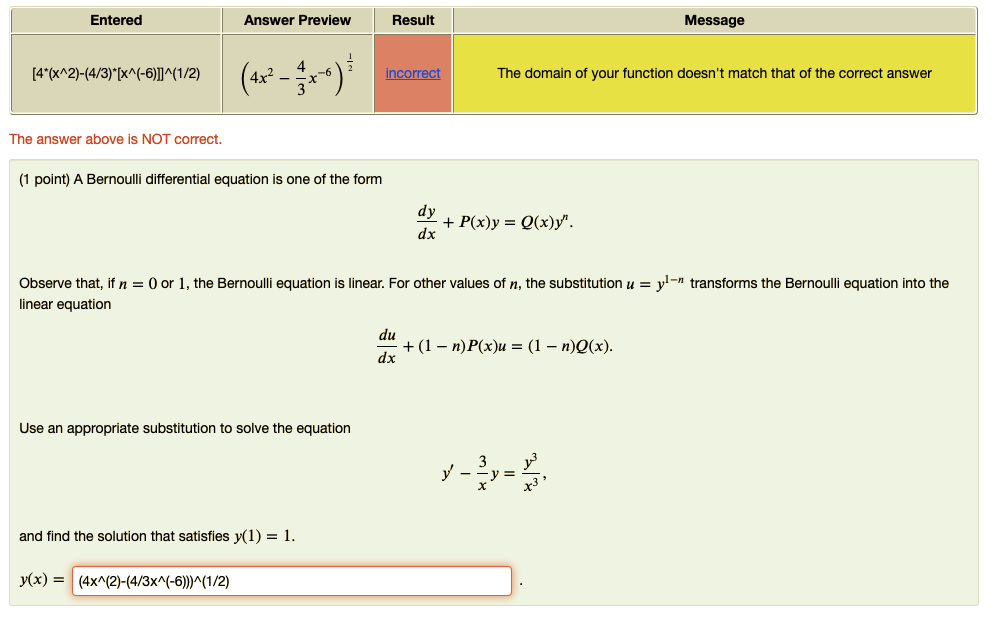 Solved Entered Answer Preview Result Message | Chegg.com
