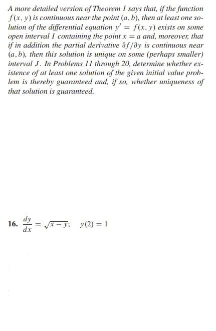 Solved A more detailed version of Theorem I says that, if | Chegg.com