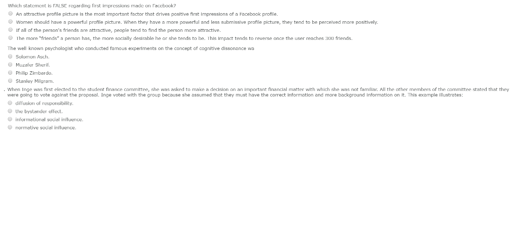 Which statement is FALSE regarding first impressions | Chegg.com