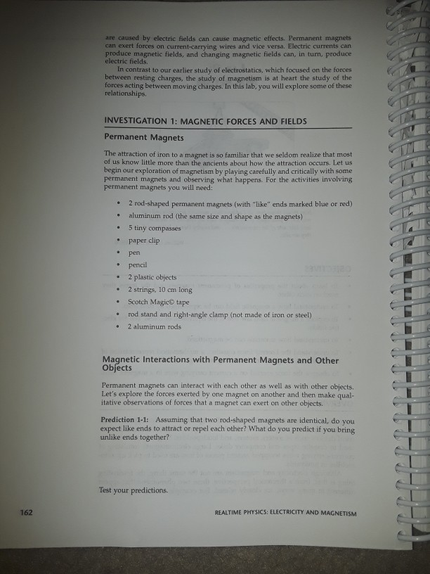 Solved: Date PRE-LAB PREPARATION SHEET FOR LAB 9-MAGNETISM... | Chegg.com
