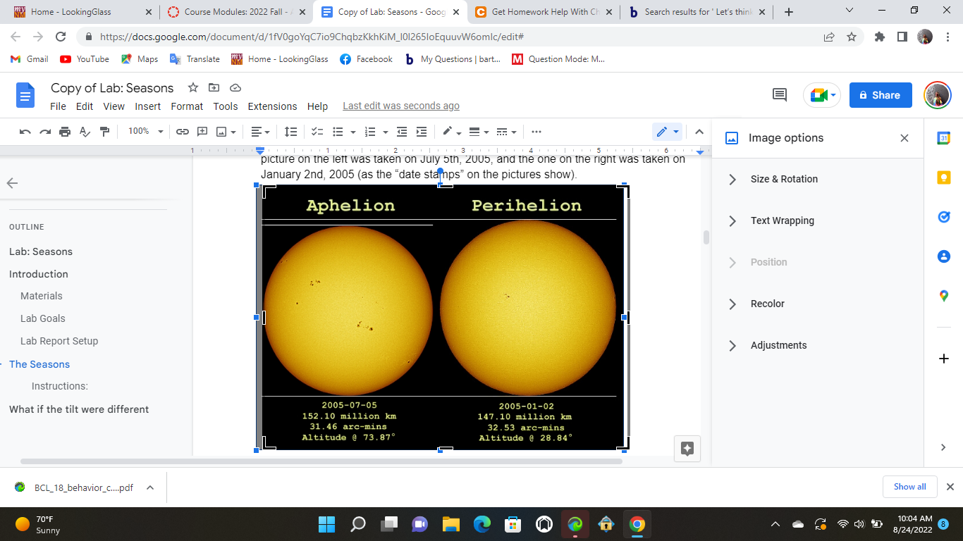 Now, given that we know objects appear bigger when we | Chegg.com