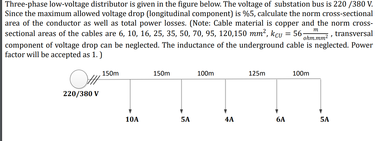 Solved Three-phase low-voltage distributor is given in the | Chegg.com