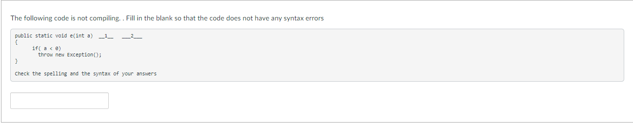 Solved The following code is not compiling. . Fill in the | Chegg.com