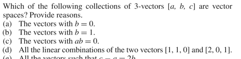Solved Which of the following collections of 3 -vectors | Chegg.com