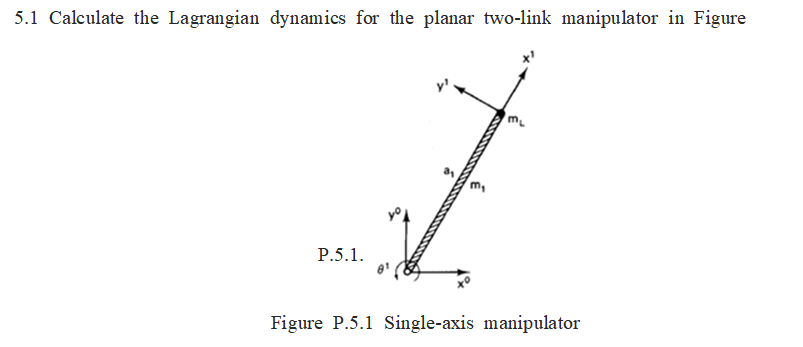 Solved 5.1 Calculate the Lagrangian dynamics for the planar | Chegg.com