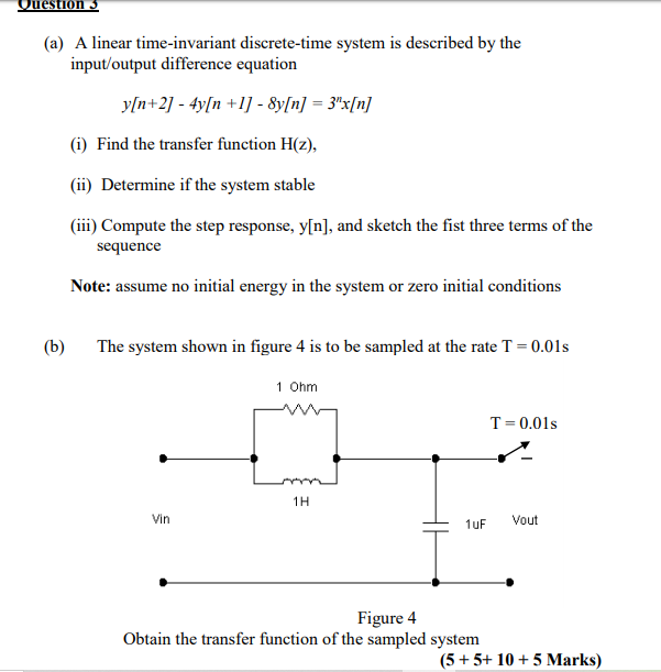 Solved Question (a) A linear time-invariant discrete-time | Chegg.com