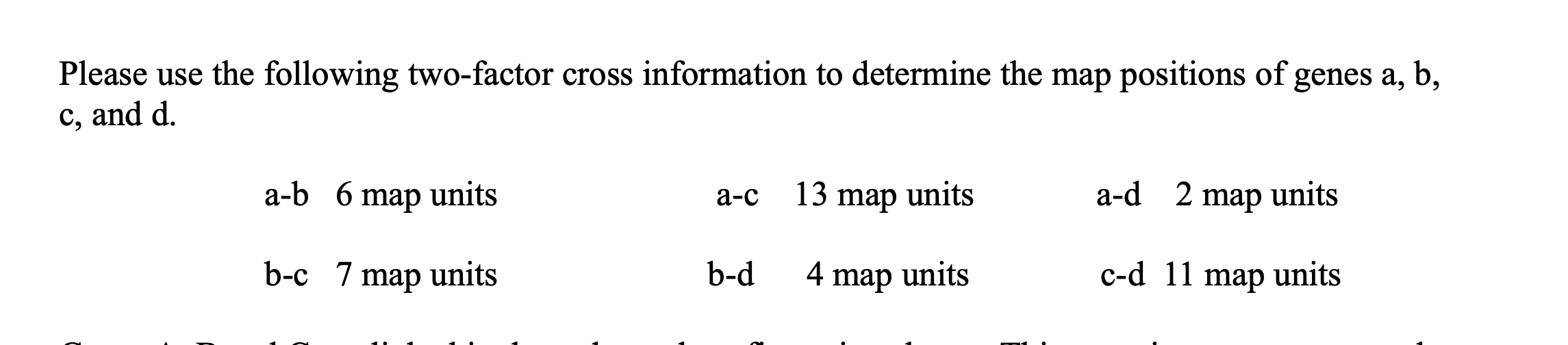 Solved Please use the following two-factor cross information | Chegg.com