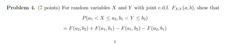 Solved Problem 4. (7 points) For random variables X and Y | Chegg.com