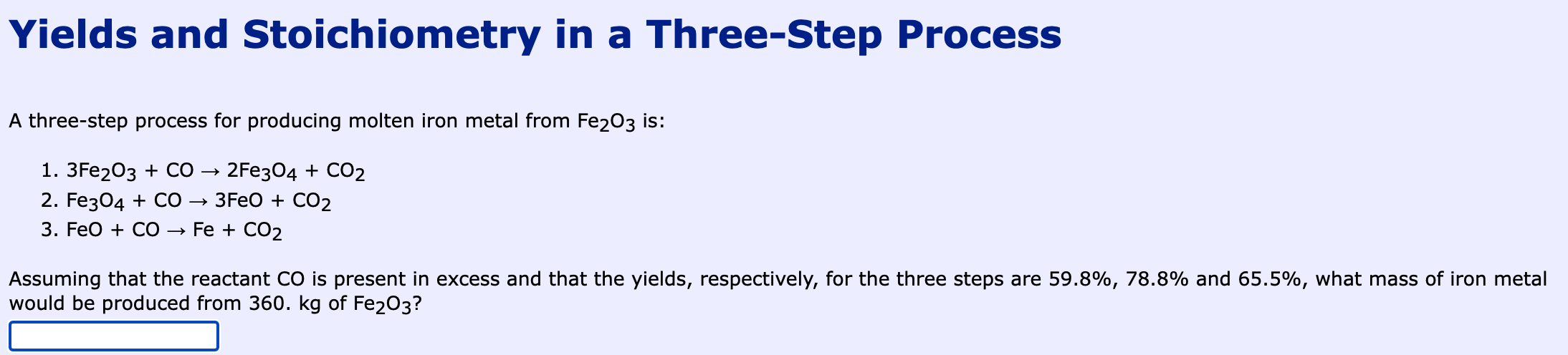 Solved Yields and Stoichiometry in a Three-Step Process A | Chegg.com
