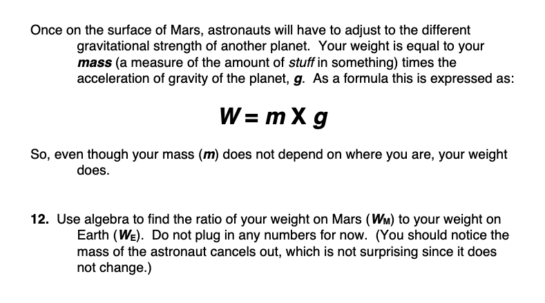 Solved Once on the surface of Mars, astronauts will have to | Chegg.com