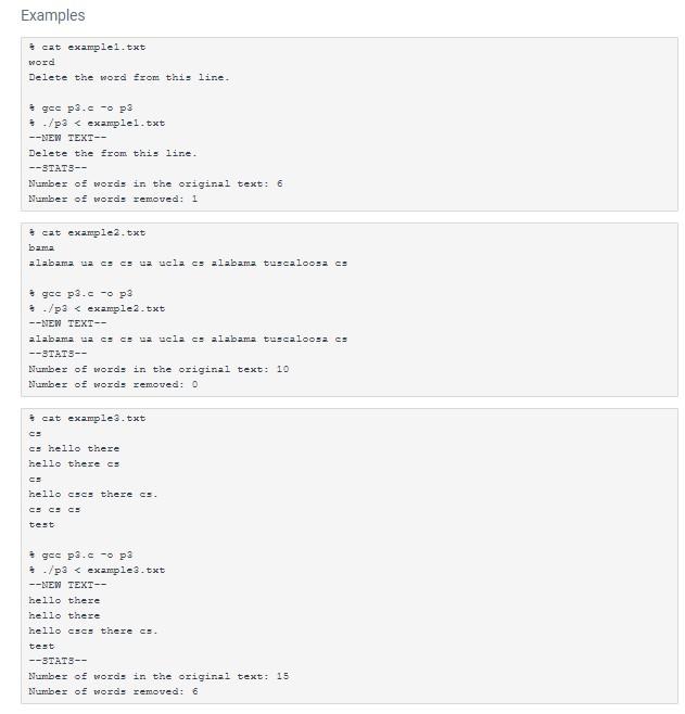 Solved Overview Write a program that removes a given word | Chegg.com