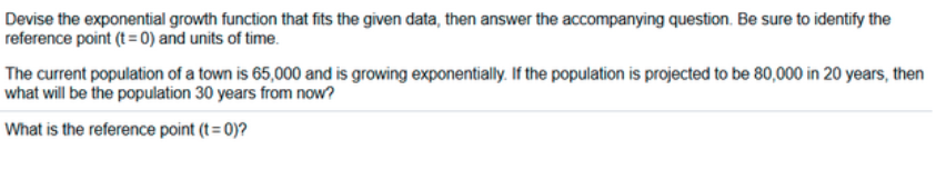 Solved Devise The Exponential Growth Function That Fits The 6532