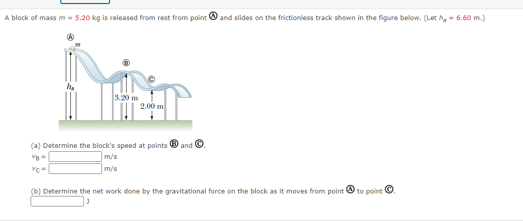 Solved A block of mass m=5.20 kg is released from rest from | Chegg.com
