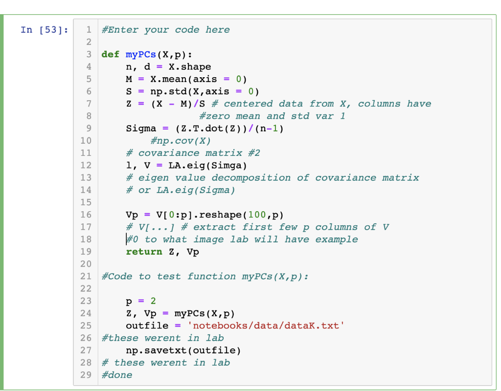 Solved How to Calculate the Principal Components of the data | Chegg.com