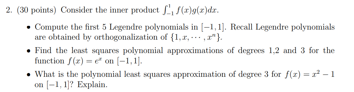 Solved 2. (30 points) Consider the inner product S-1 | Chegg.com