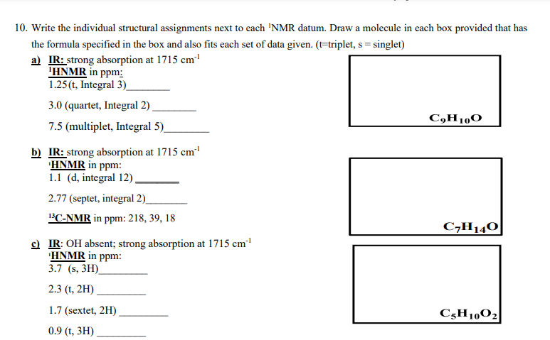 Solved Write the individual structural assignments next to | Chegg.com