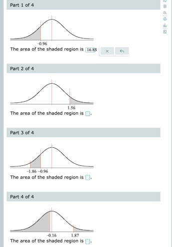 Solved Find each of the shaded areas under the standard | Chegg.com