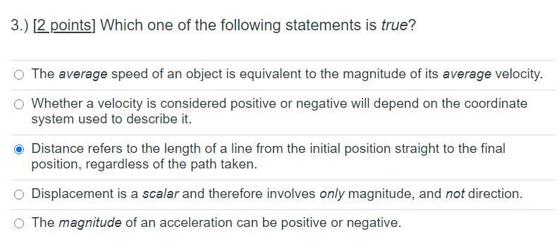 Solved 3.) [2 points] Which one of the following statements | Chegg.com