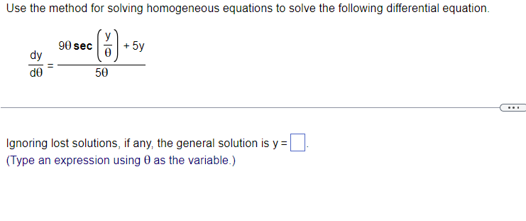 Solved Use the method for solving homogeneous equations to | Chegg.com