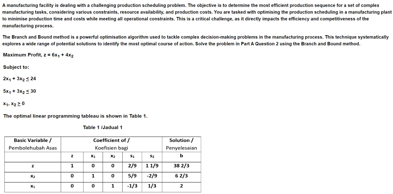 Solved A manufacturing facility is dealing with a | Chegg.com