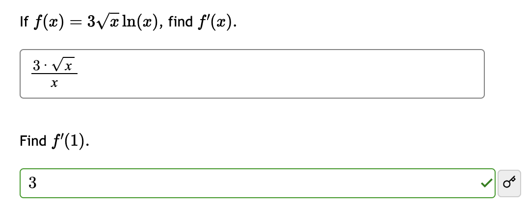 Solved If f(x)=3x2ln(x), ﻿find f'(x)Find f'(1). | Chegg.com