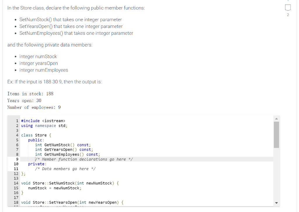 Solved In the Store class, declare the following public | Chegg.com Solved In the Store class, declare the following public | Chegg.com