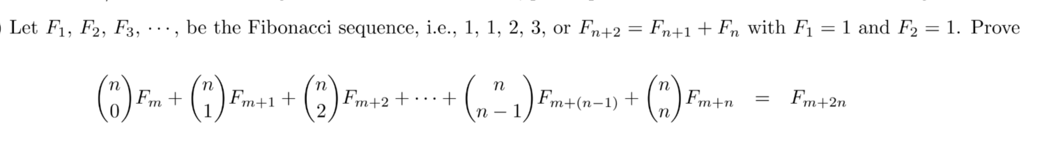 Solved Let F1, F2, F3, be the Fibonacci sequence, i.e., 1, | Chegg.com