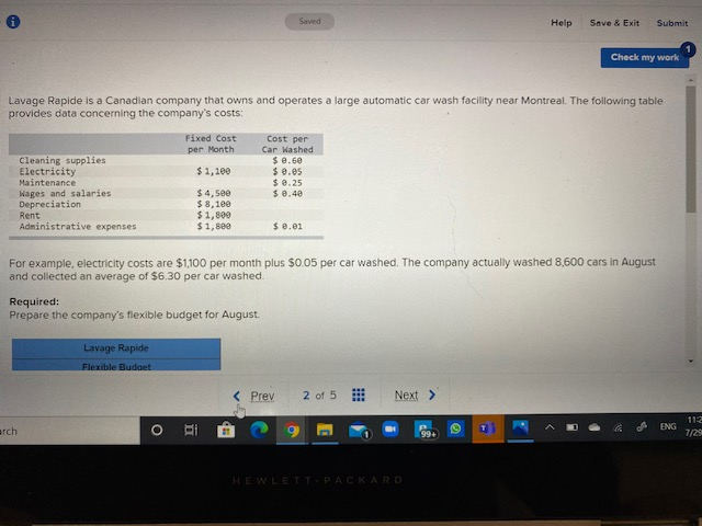 Solved saved Help Save & Exit Submit Check my work Lavage | Chegg.com