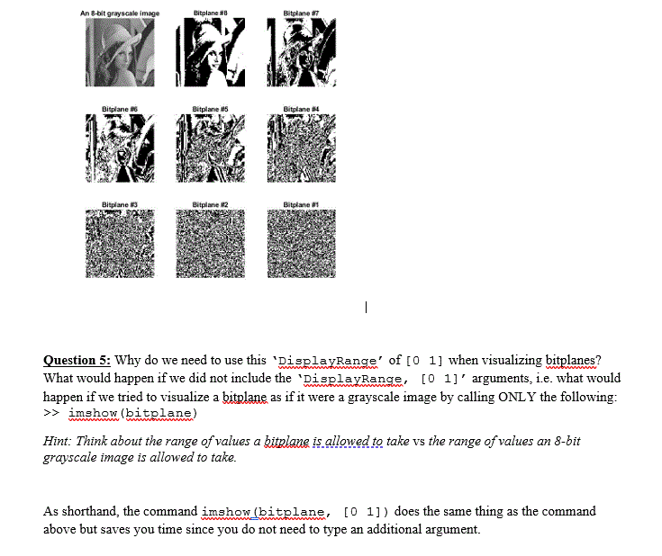 Solved An 8-bit grayscale image Bitplane MB Bitplane #7 | Chegg.com